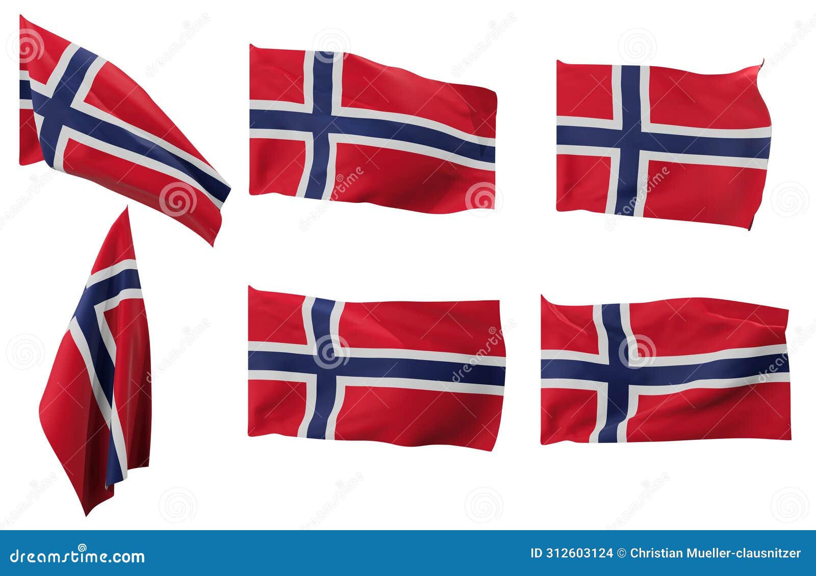 Six Different Flags of Norway Stock Illustration - Illustration of ...