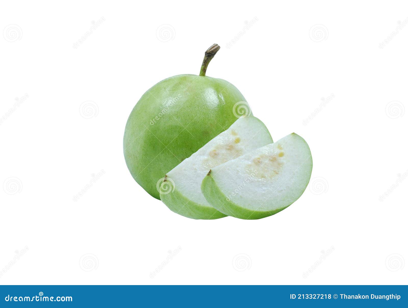 Six Different Guava Fruits Isolated on White Background Stock Photo ...