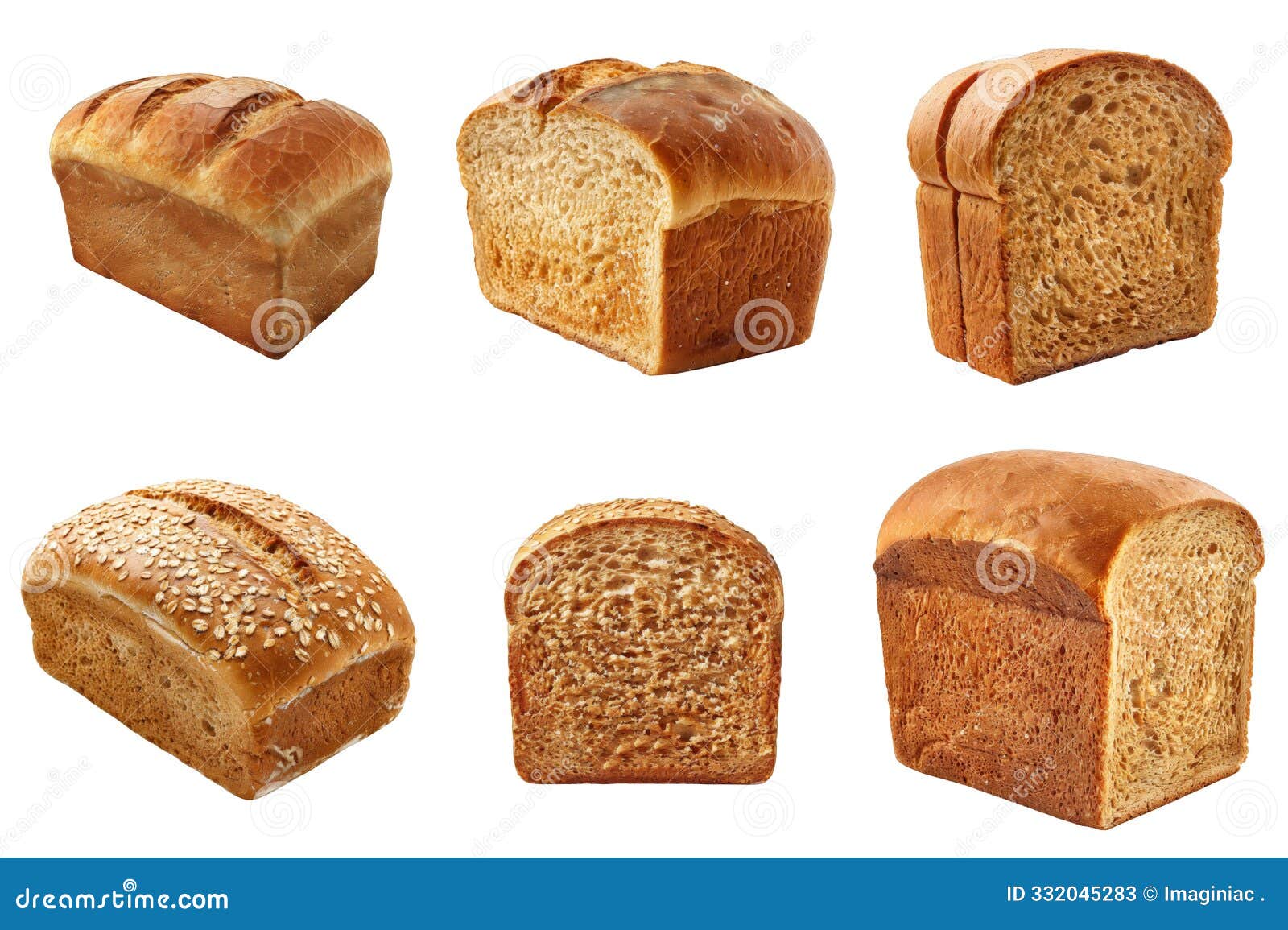 Six Different Varieties of Bread Loaves Stock Illustration ...