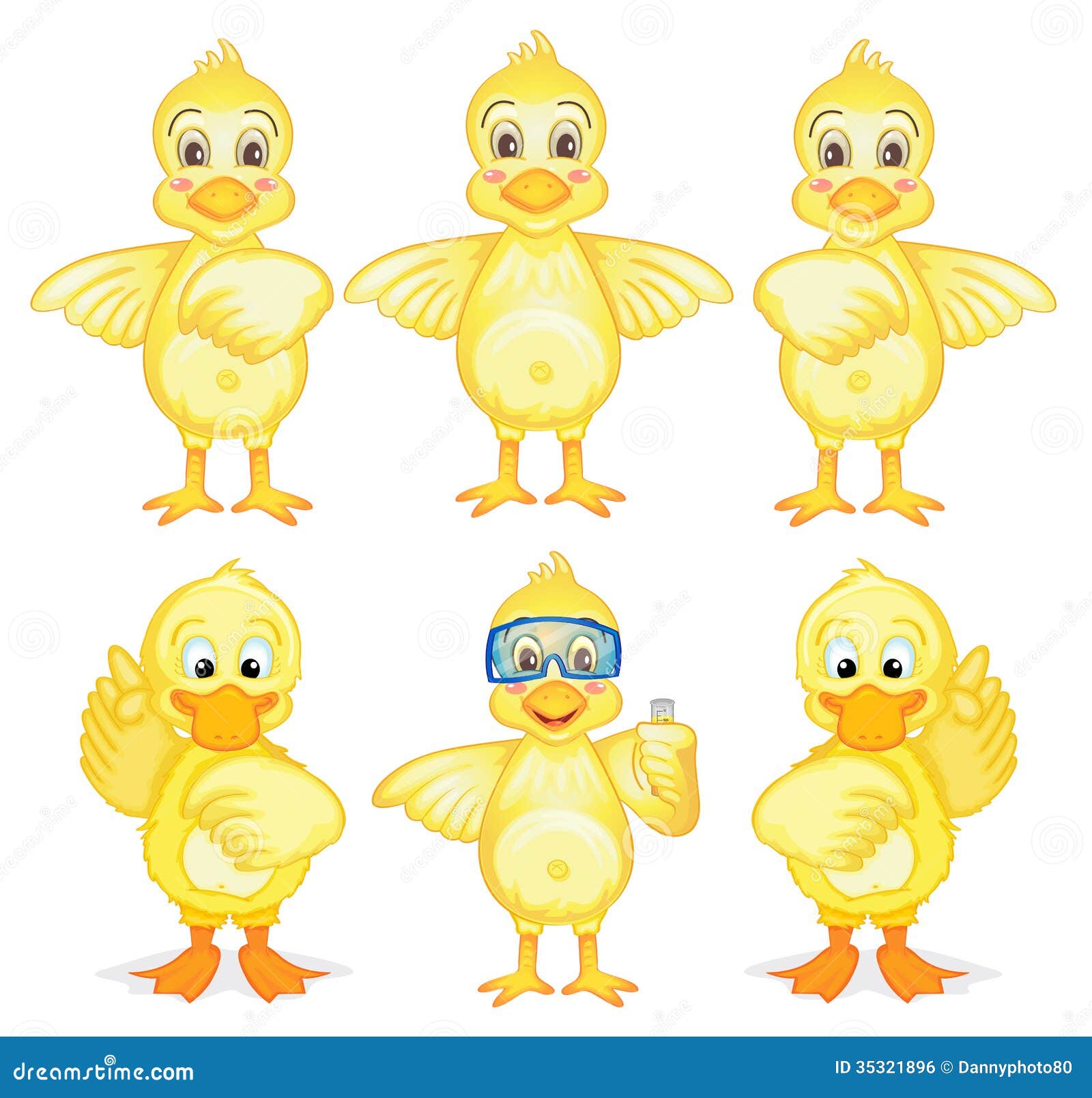 Six ducklings stock vector. Illustration of baby, design - 35321896
