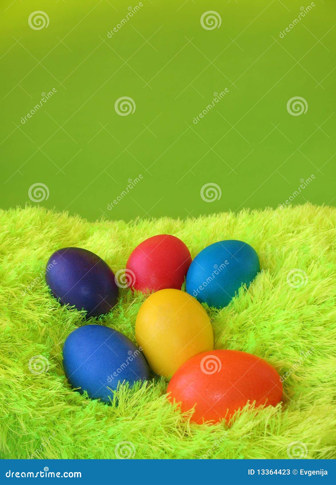 Six easter eggs on green stock image. Image of small - 13364423