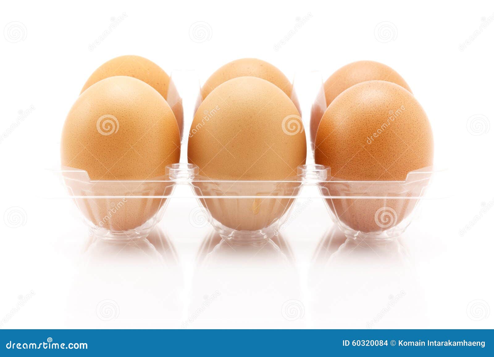 Six Eggs Isolated on White Background Stock Photo - Image of eggshell ...