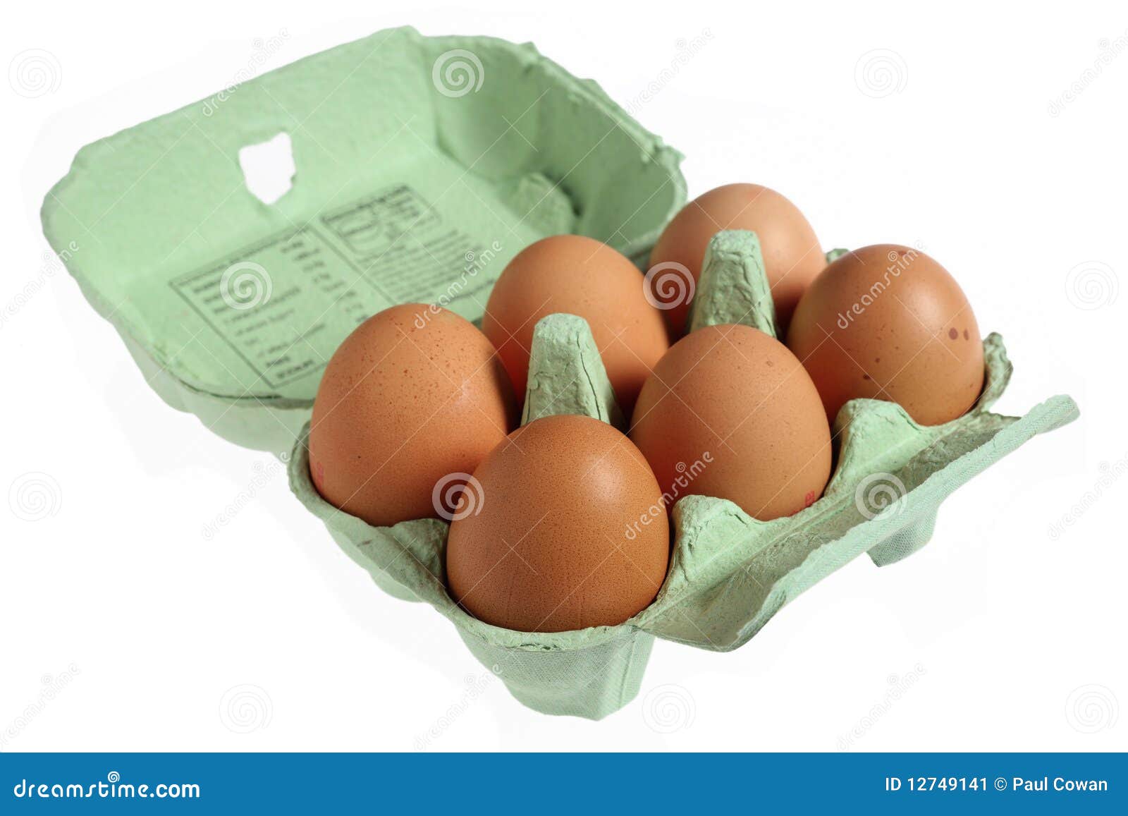 Six Eggs in a Papier Mache Egg Box Stock Image - Image of dozen ...