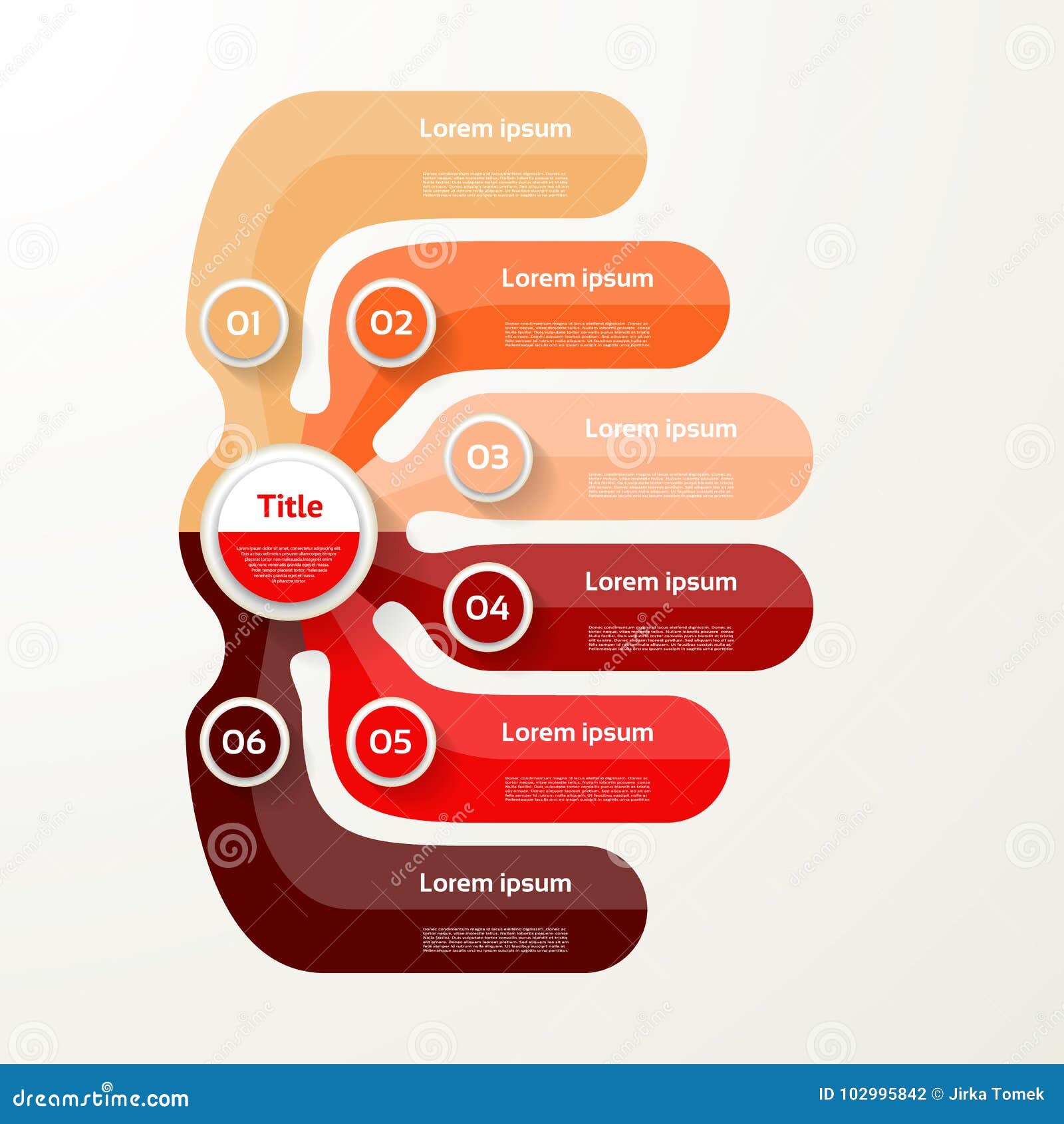 Six Elements Banner. 6 Steps Design, Chart, Infographic Stock Vector ...