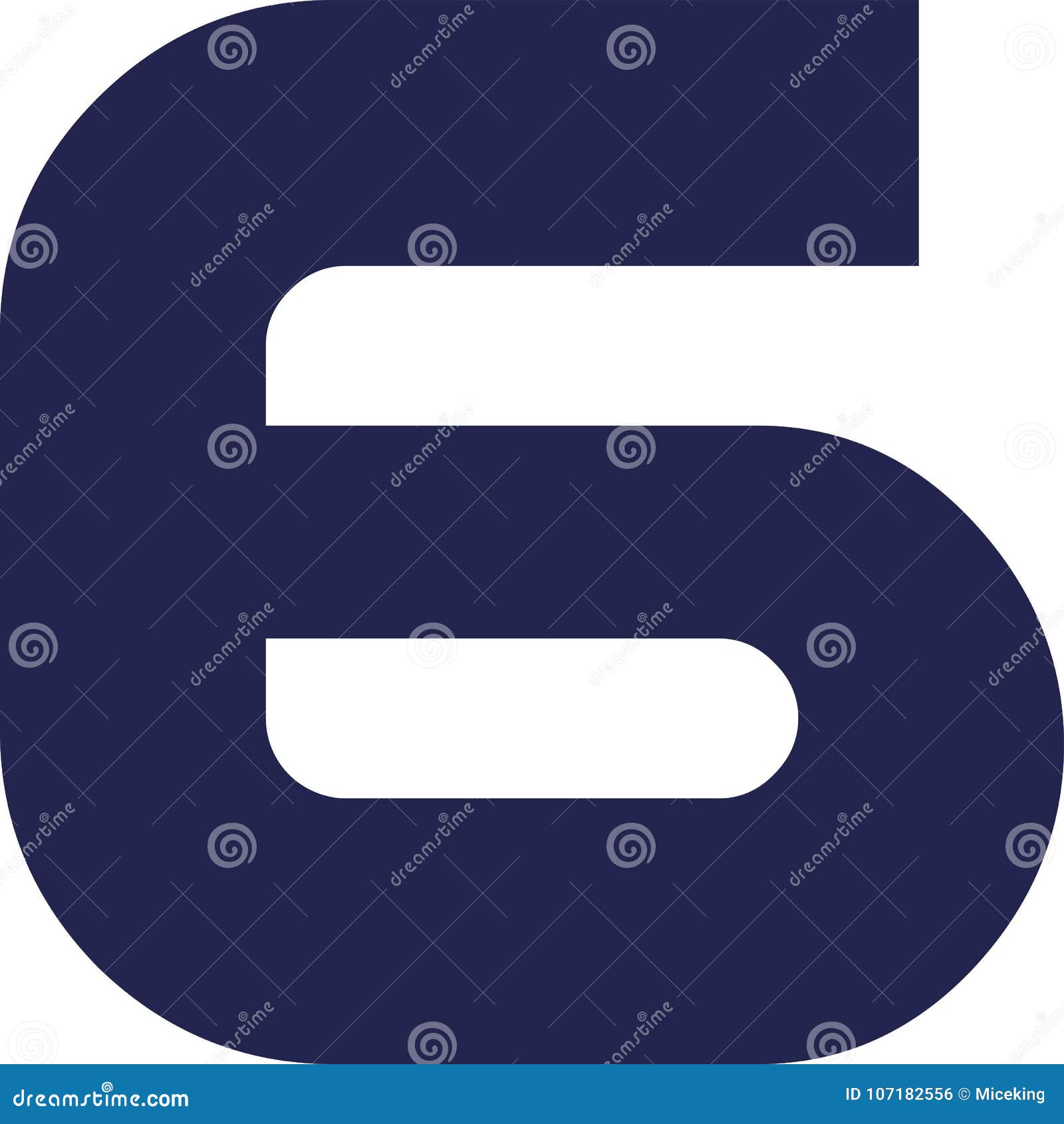 Six fat number digit 6 stock vector. Illustration of figure - 107182556