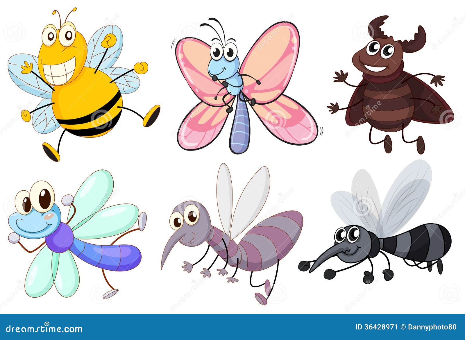 Flying Insects Vector Illustration | CartoonDealer.com #12581978