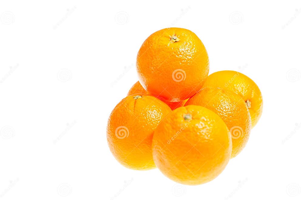 Six Fresh Oranges Isolated on White Stock Image - Image of food, nature ...