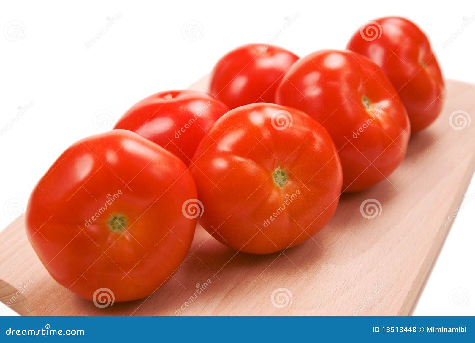 Six Fresh Red Tomatoes on Cutting Board Stock Photo - Image of diseases ...