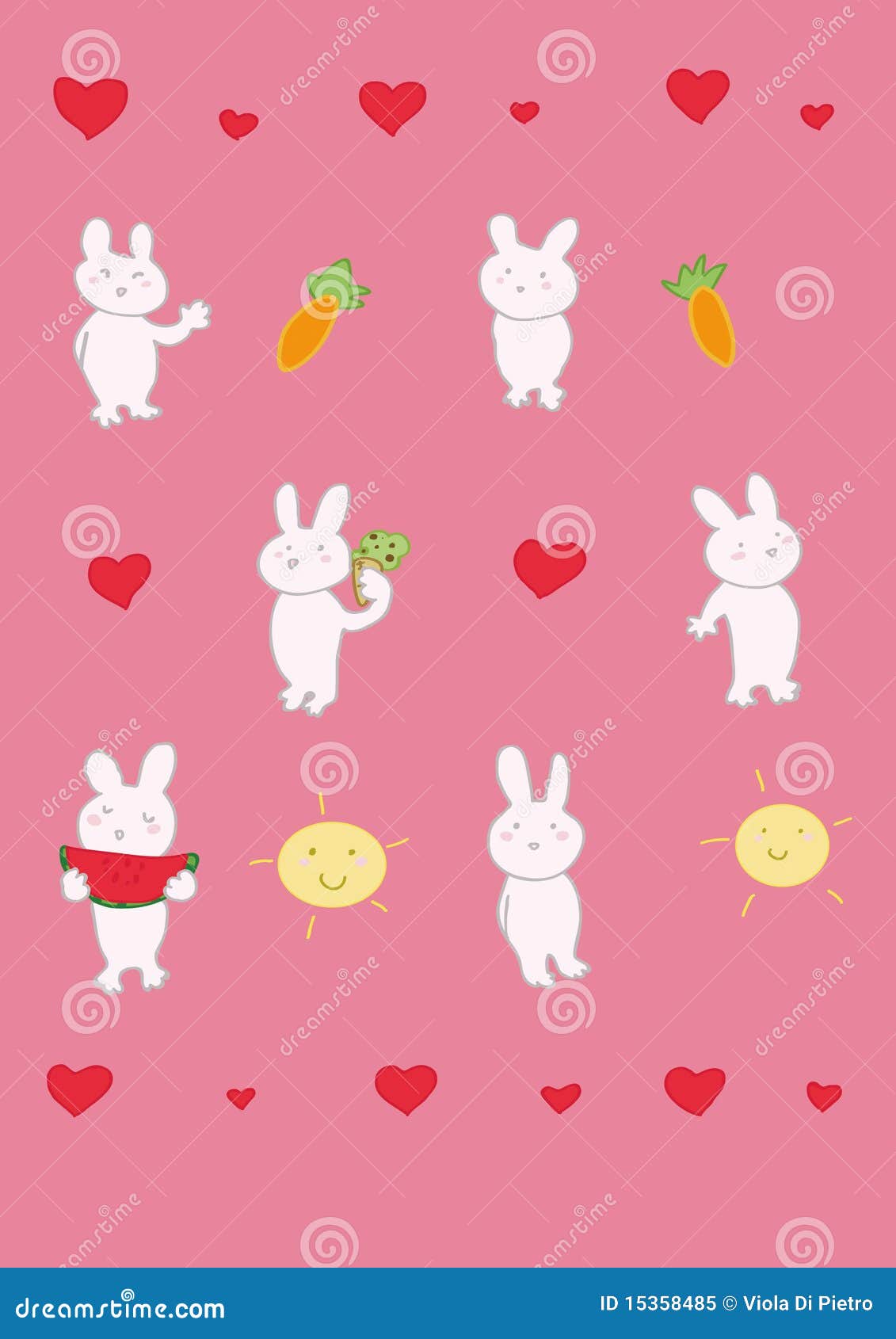 Six funny rabbits stock vector. Illustration of decorative - 15358485