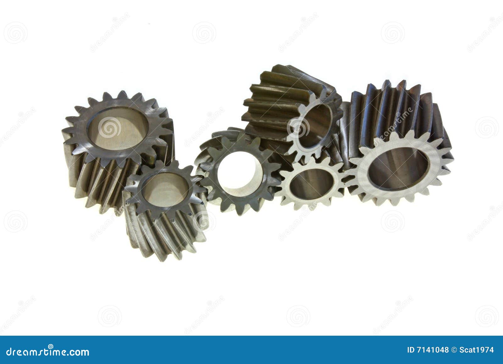 Six Gear Wheels on a White Background Stock Photo - Image of gearbox ...