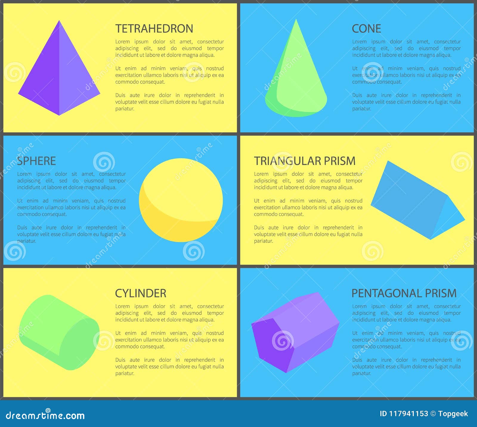 Six Geometric Posters, Color Vector Illustration Stock Vector ...