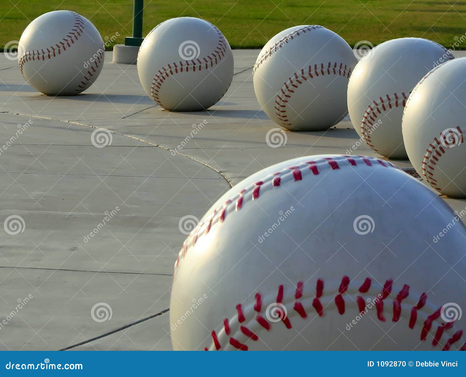 Six Giant Baseballs stock photo. Image of super, display - 1092870