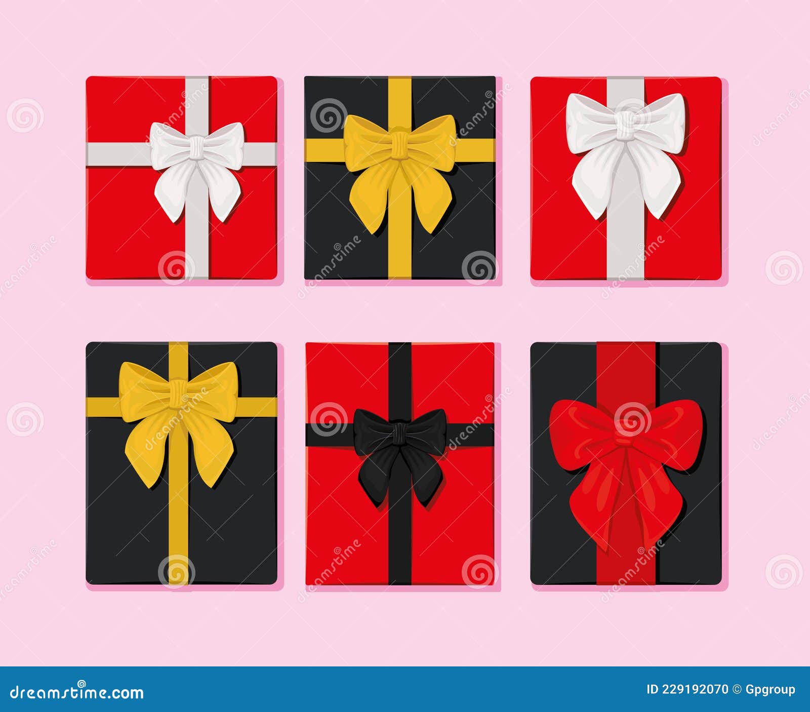 Six gift boxes stock vector. Illustration of surprise - 229192070