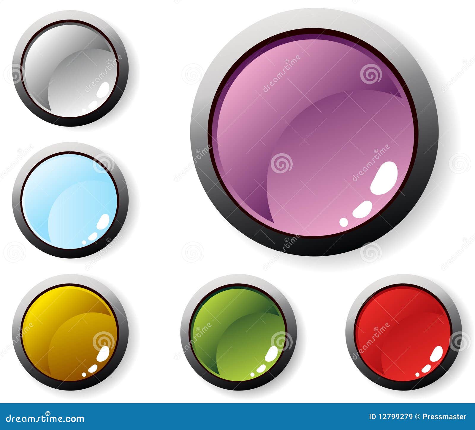 Six glossy buttons stock illustration. Illustration of modern - 12799279