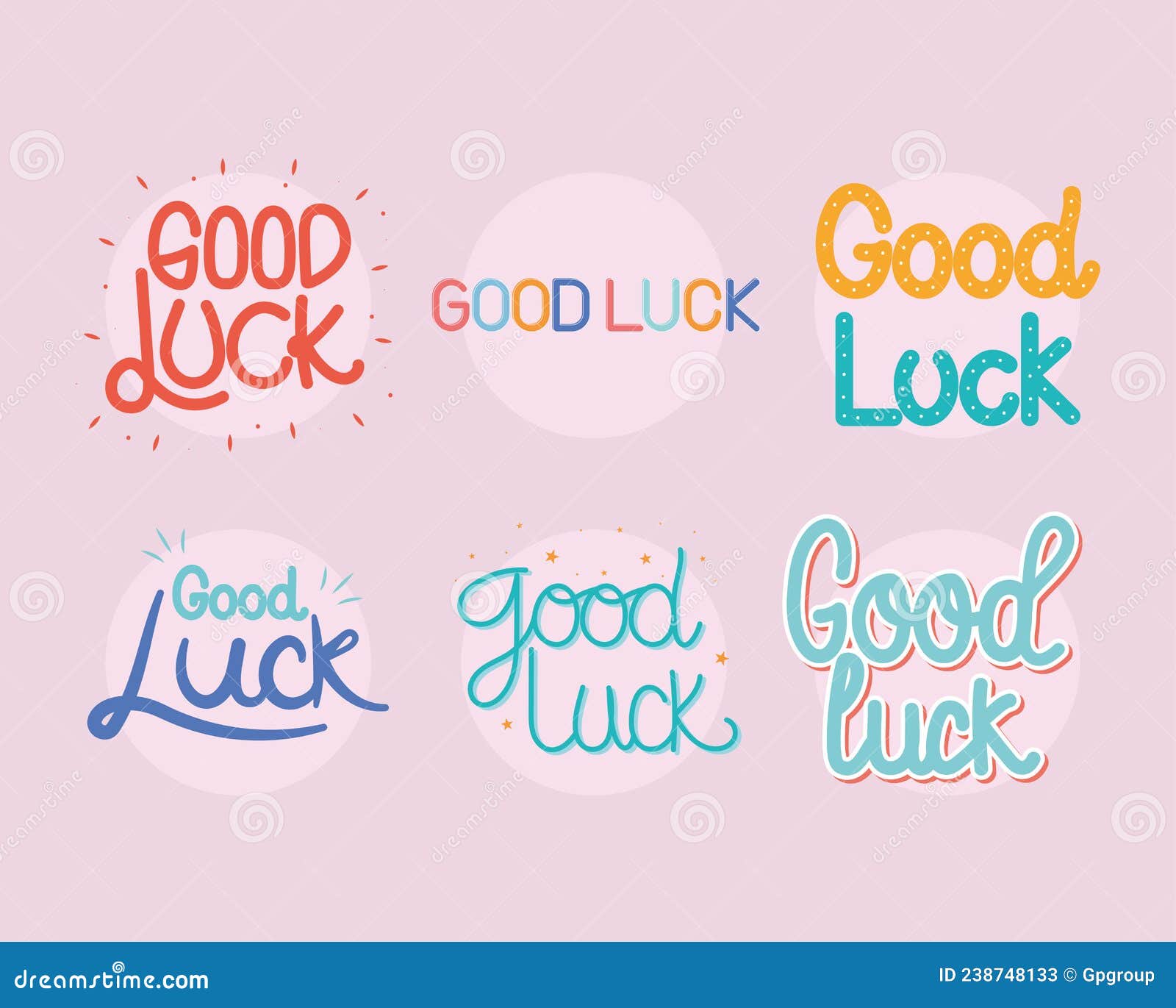 Six good luck phrases stock vector. Illustration of good - 238748133