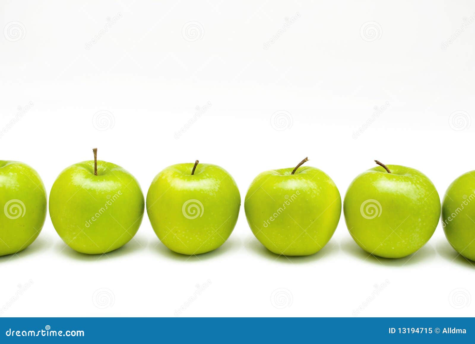 Six green apples stock image. Image of isolated, nature - 13194715