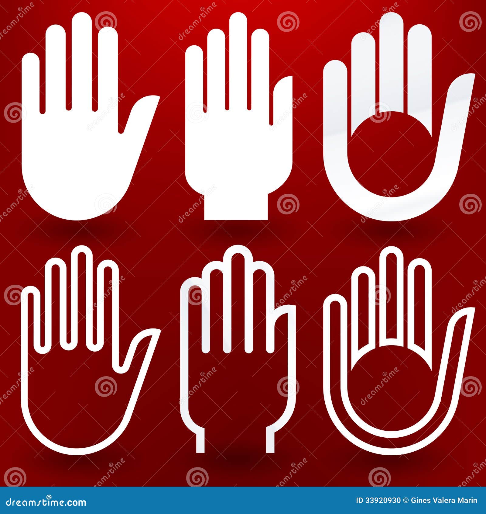 Six hands stock vector. Illustration of outline, cursor - 33920930