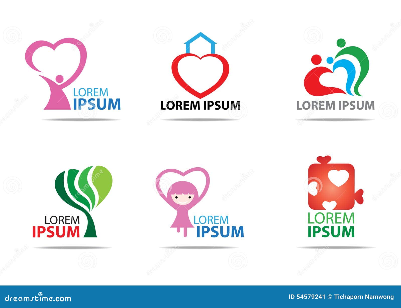 Heart Logos With The Cardiogram. Cartoon Vector | CartoonDealer.com ...