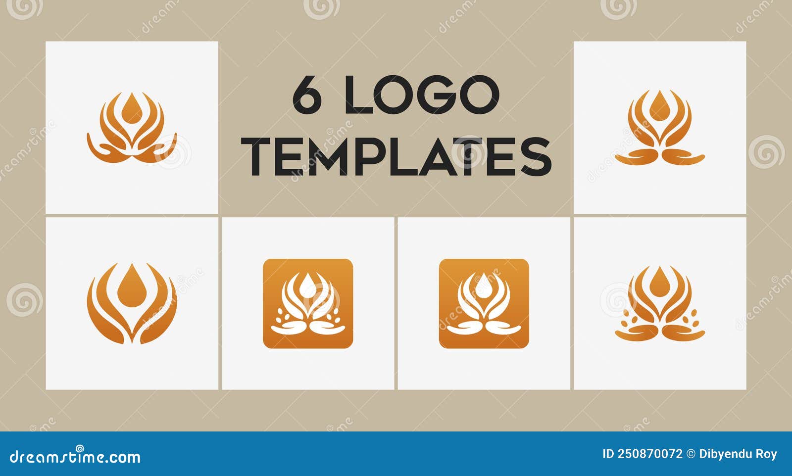 Six Hindu Worship Religious Logo Set Stock Illustration - Illustration ...