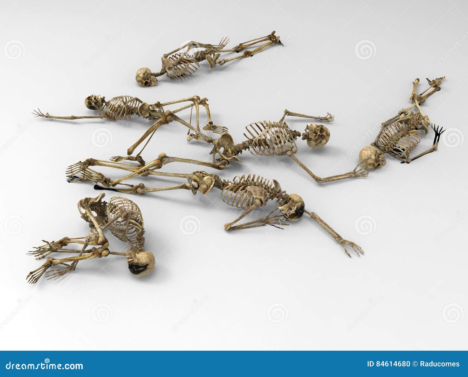 Six human skeletons stock illustration. Illustration of bone - 84614680