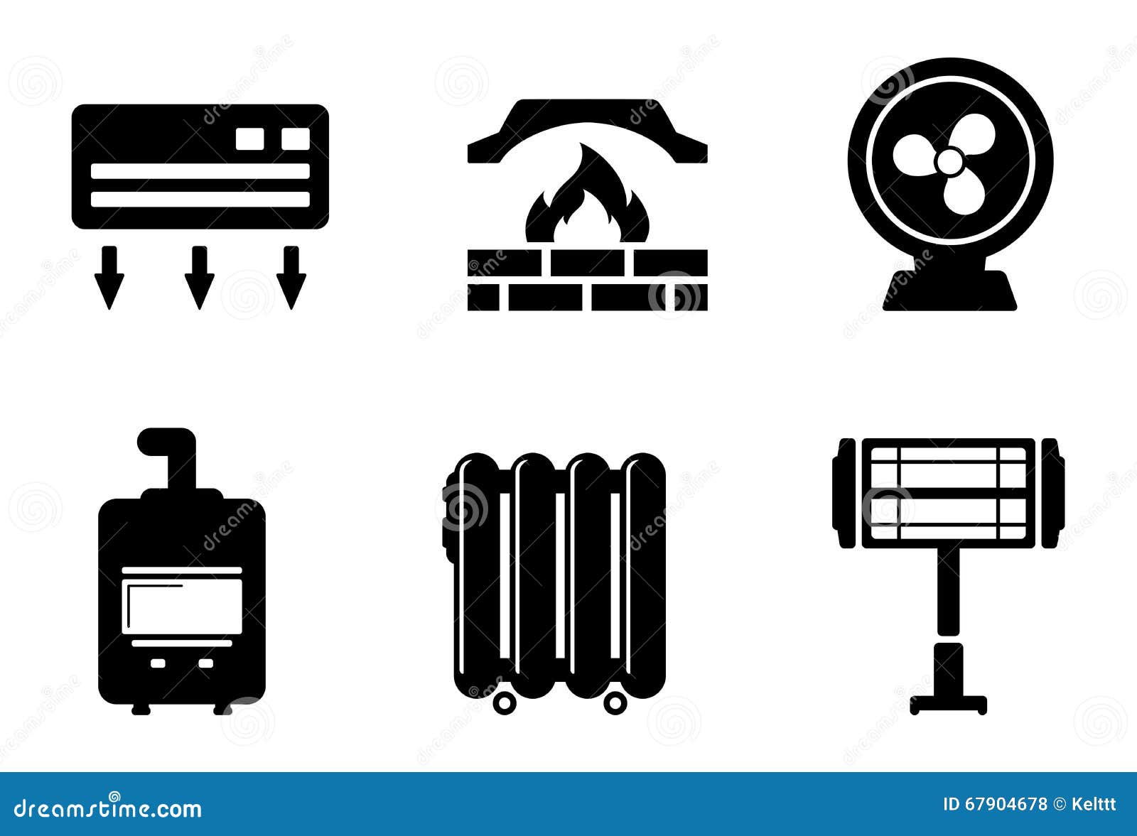 Six icônes de la chaleur illustration de vecteur. Illustration du ...