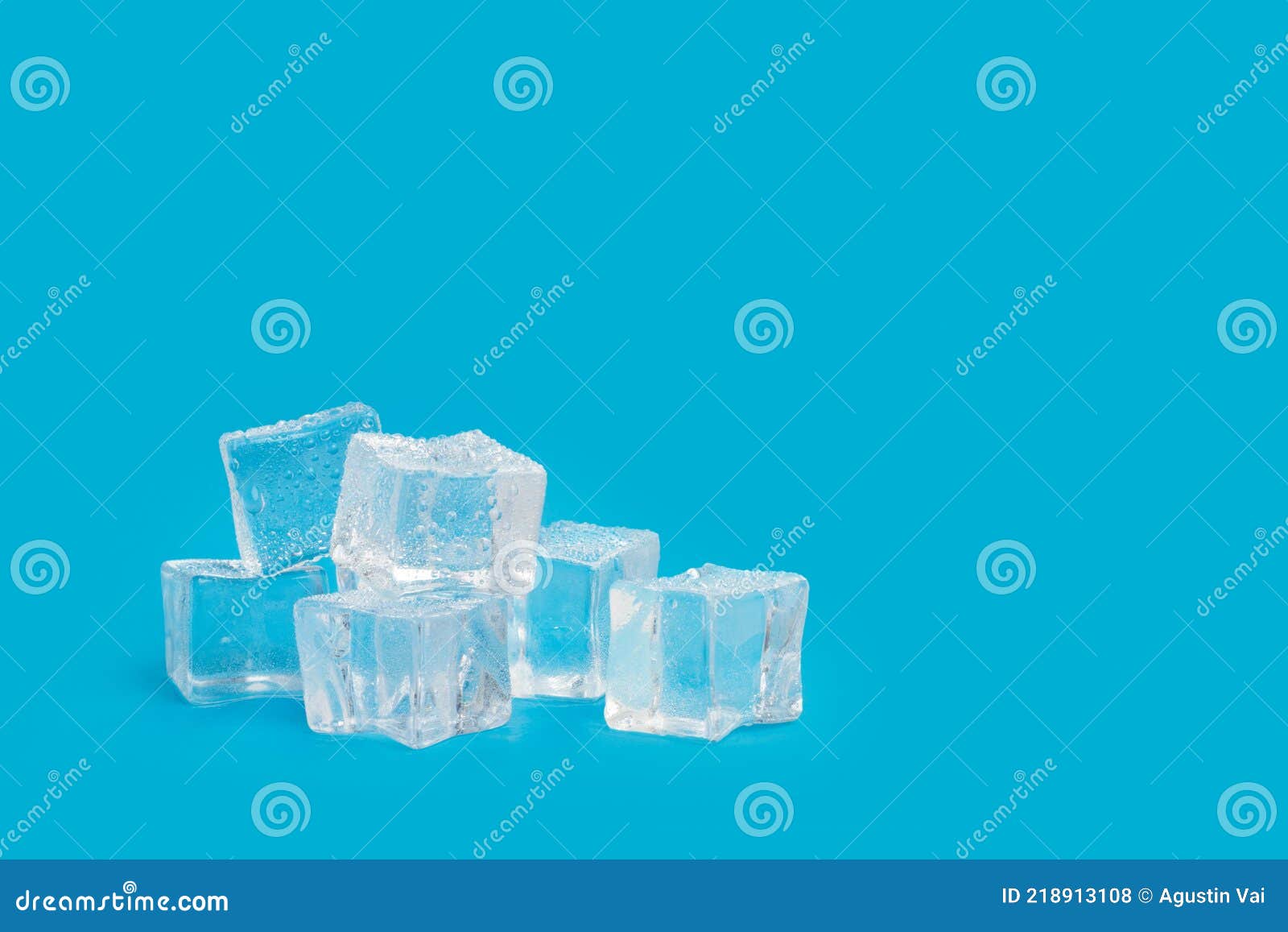 Ice Cubes on a Blue Background Stock Photo - Image of refreshment ...
