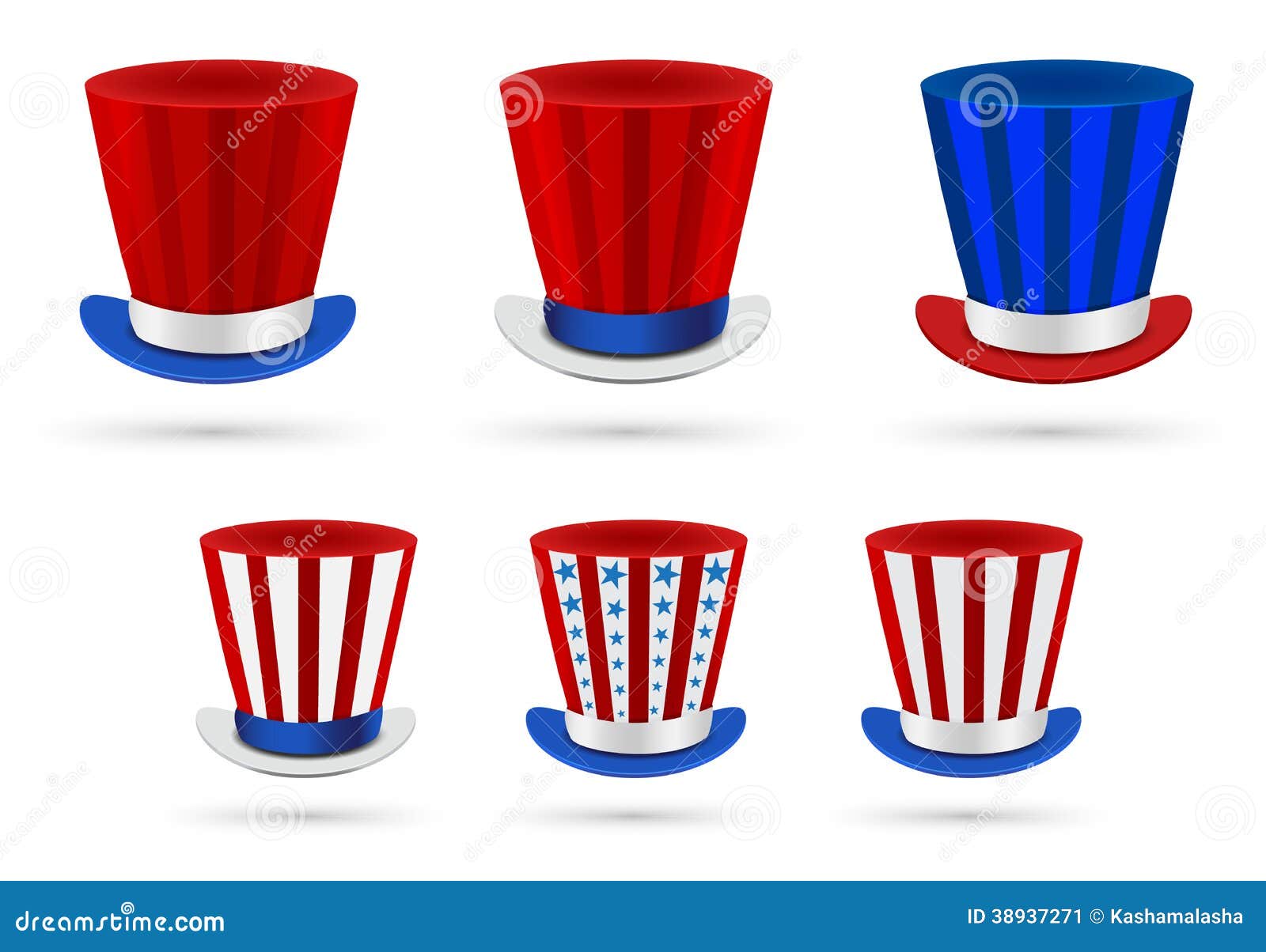 Six independence day hats stock vector. Illustration of star - 38937271