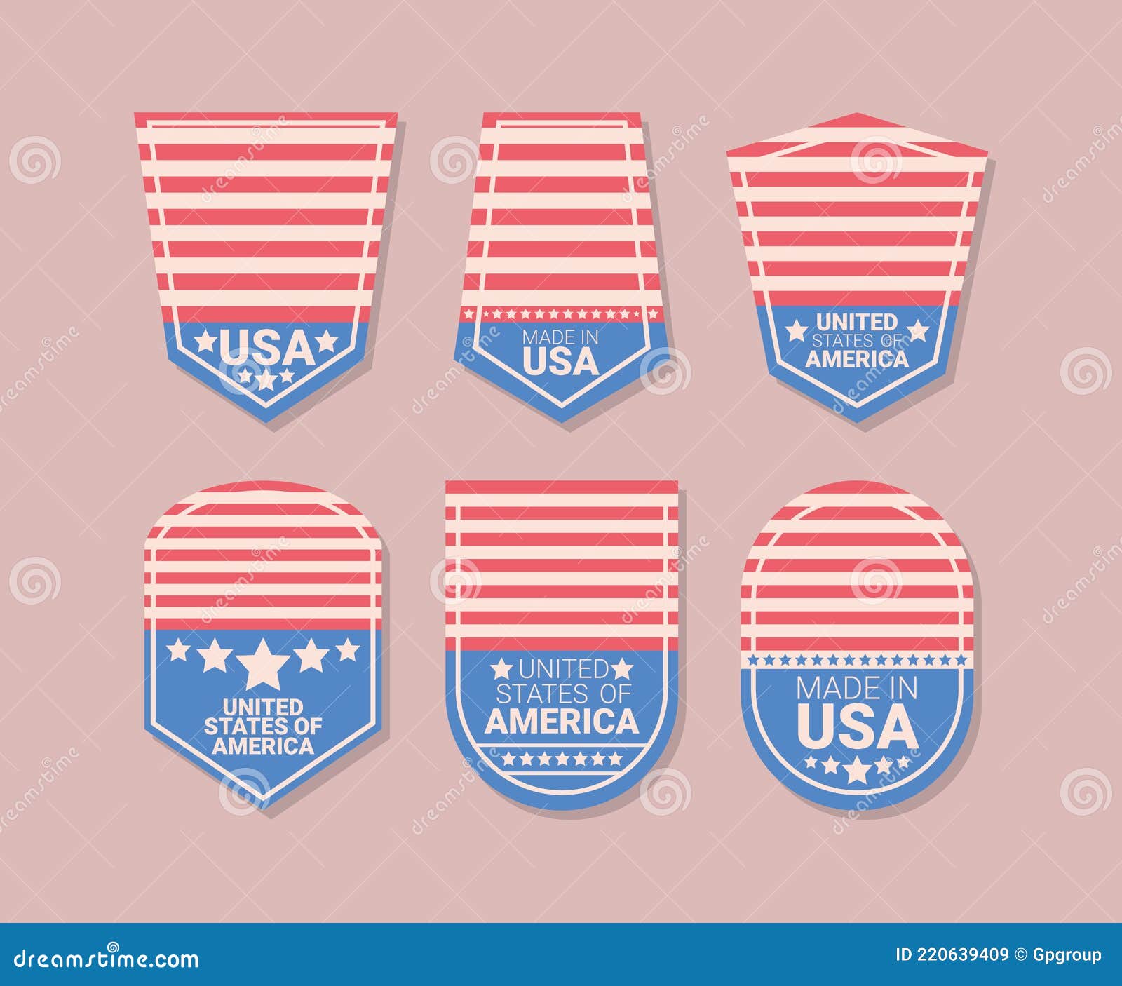 Six insignes usa illustration de vecteur. Illustration du signe - 220639409