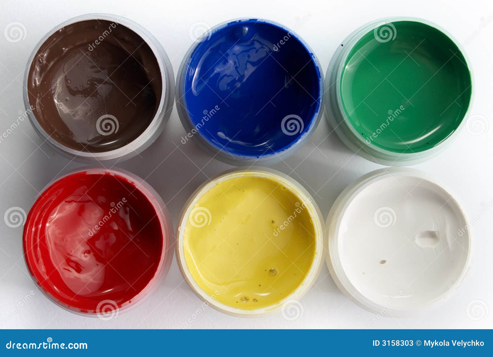 Six jars stock image. Image of stand, brush, flush, green - 3158303