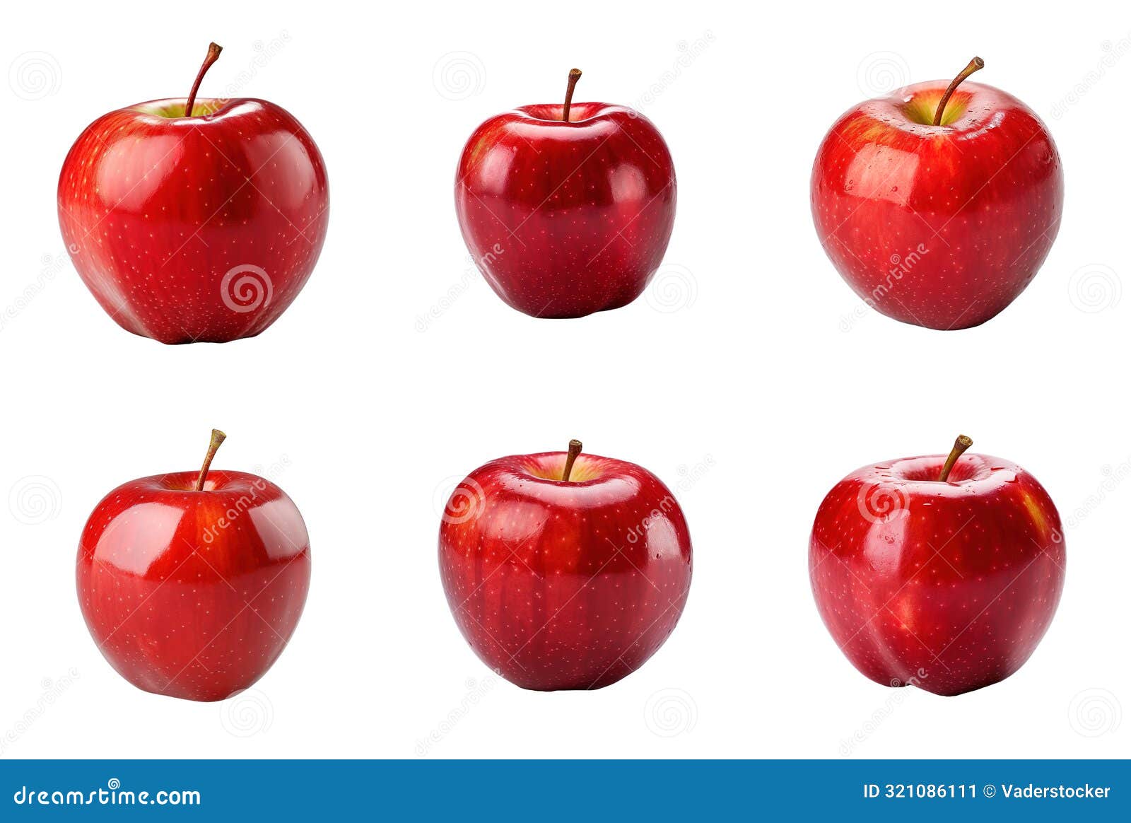 Six Juicy Red Apples Lined Up in a Vibrant Row Stock Illustration ...