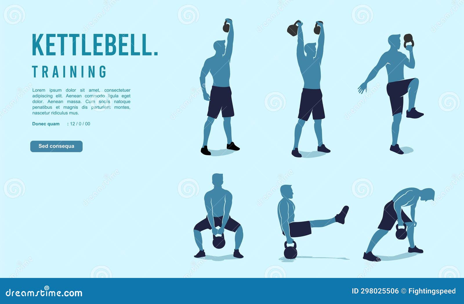 Colorful Vector Editable Kettle Bell Exercise for Any Graphic ...