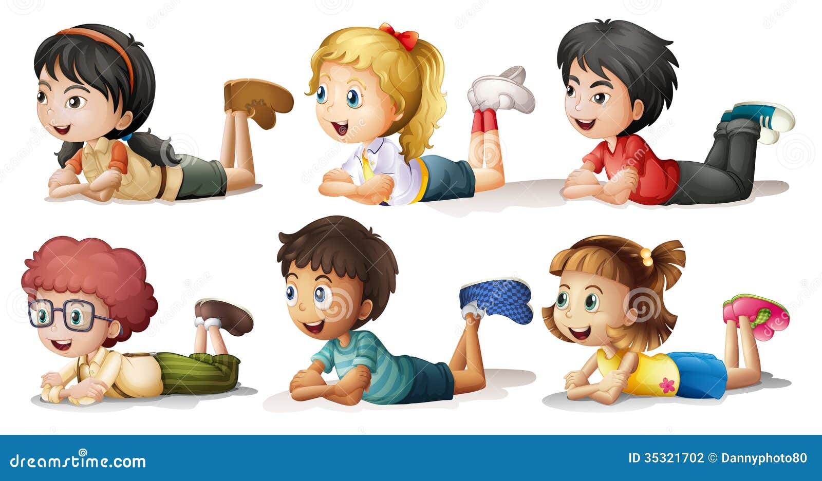 Six kids stock vector. Illustration of adorable, isolated - 35321702