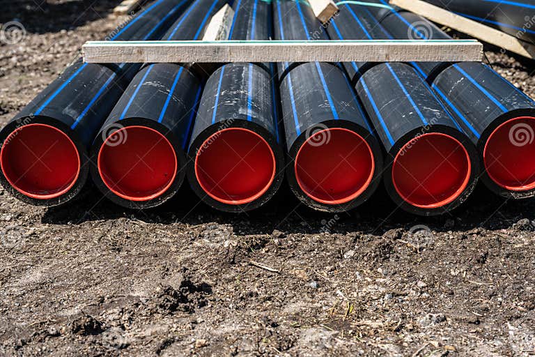 Six Large Water Pipes in a Stack.. Stock Photo - Image of clean, metal ...