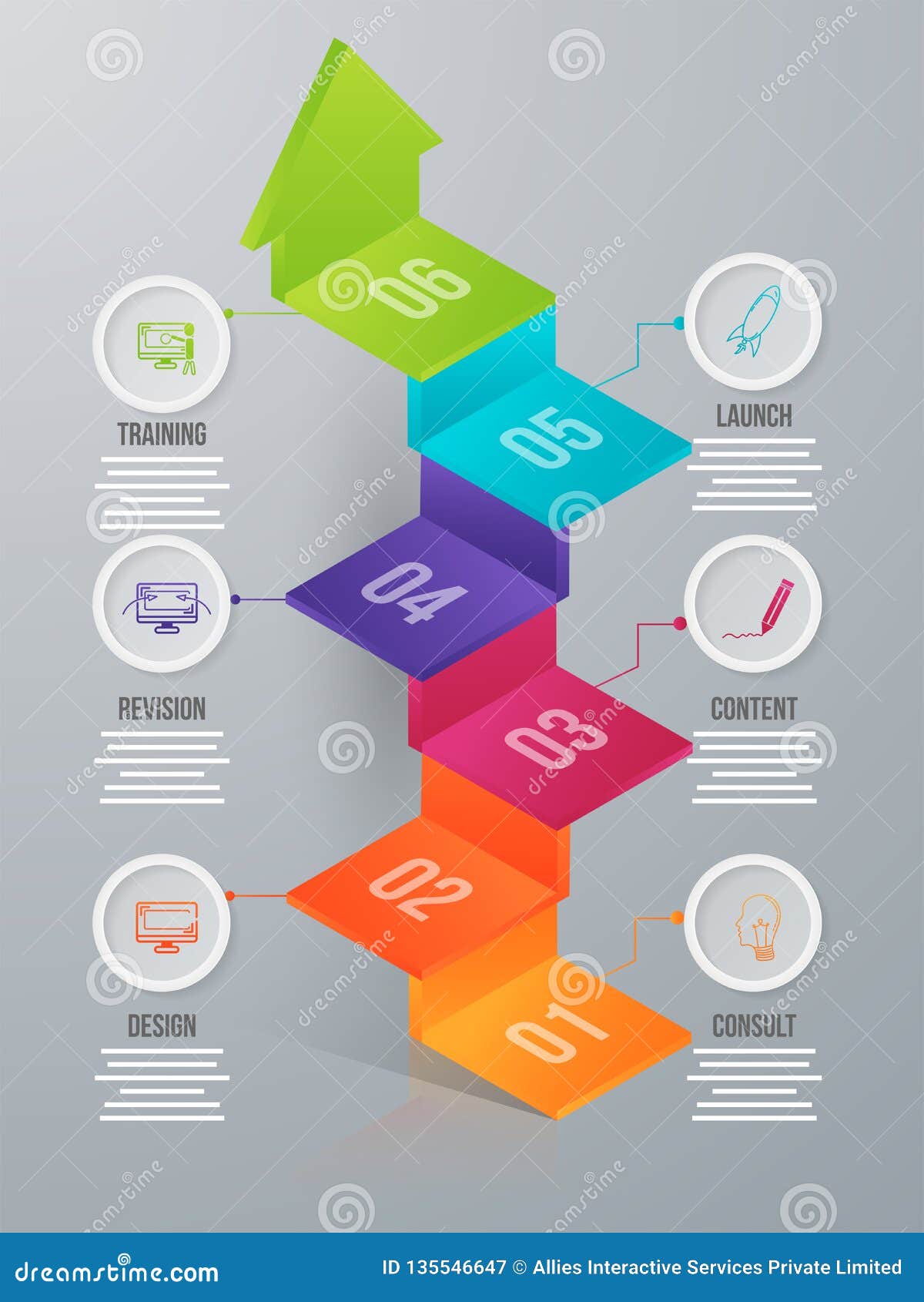 Six Levels Arrow Infographic Element in 3d for Business. Stock ... Six Levels Arrow Infographic Element in 3d for Business. Stock ...