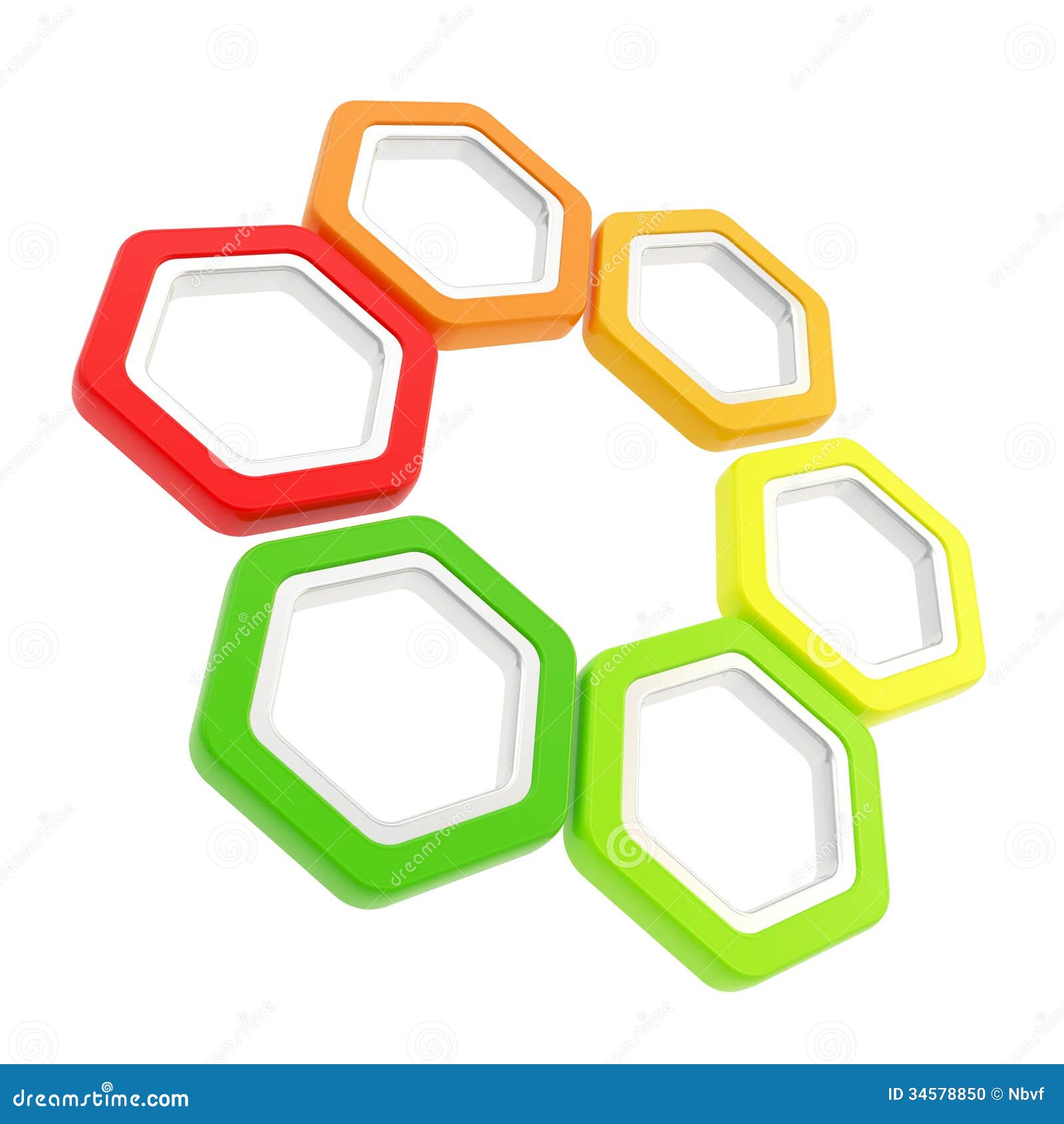 Six Levels of Energy Efficiency As Hexagons Isolated Stock Illustration ...