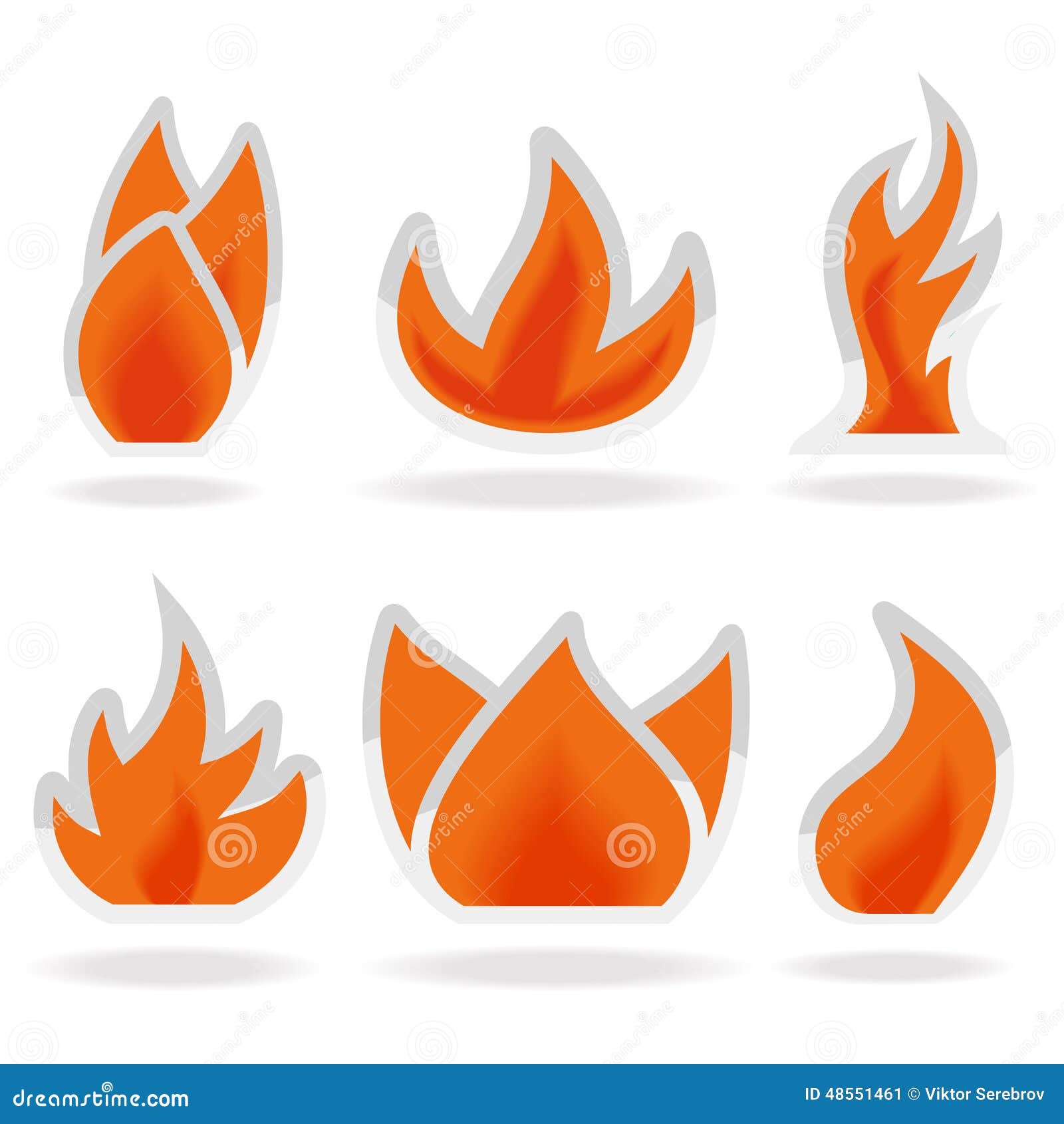 Six lights flame stock vector. Illustration of igniting - 48551461