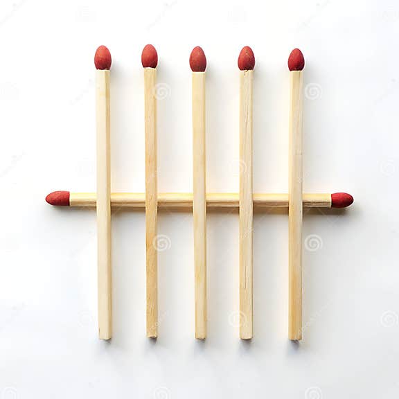 Six Matches Arranged in a Grid Pattern Stock Illustration ...