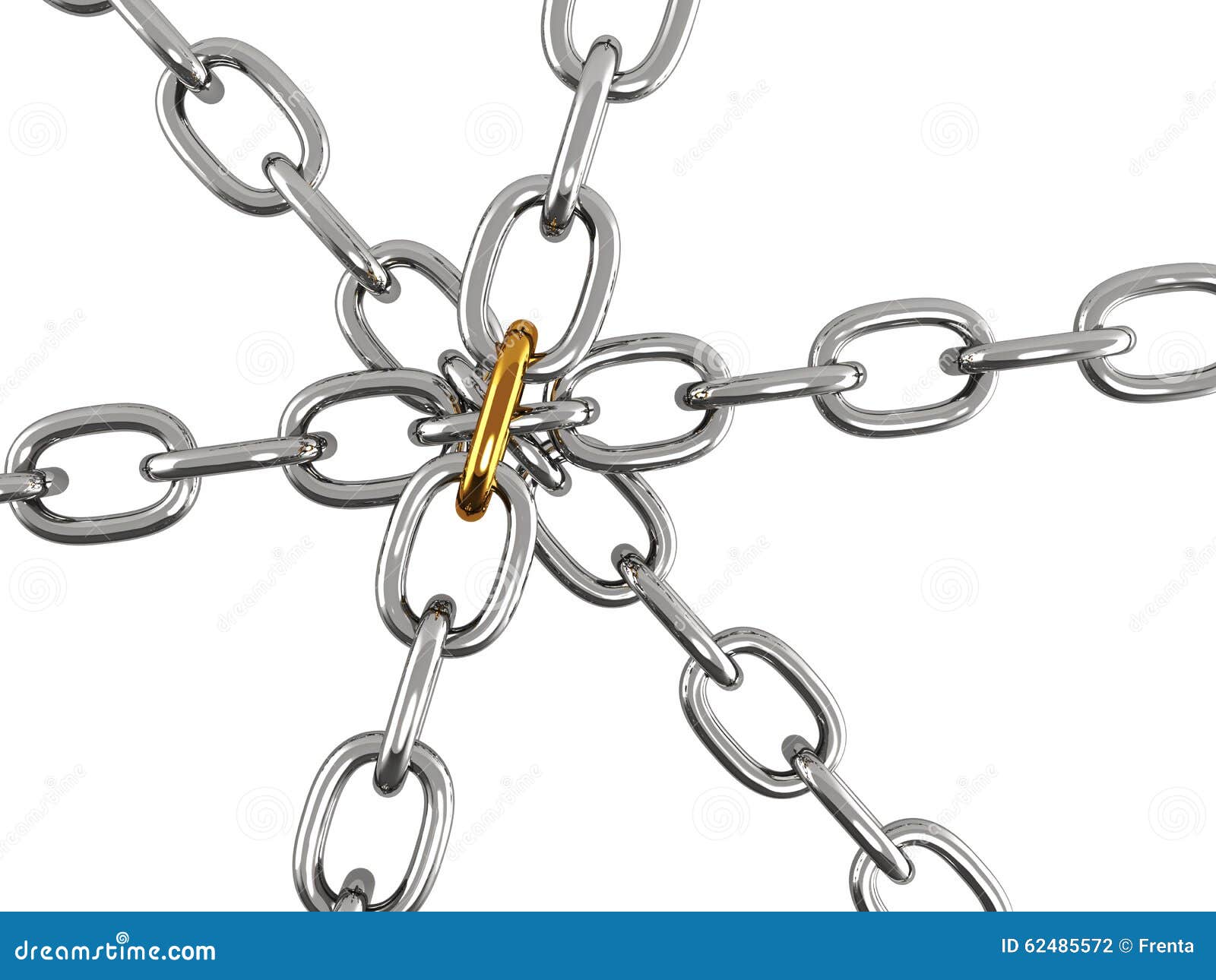 Six Metal Chains Joined Together Golden Link Stock Illustration Image 62485572