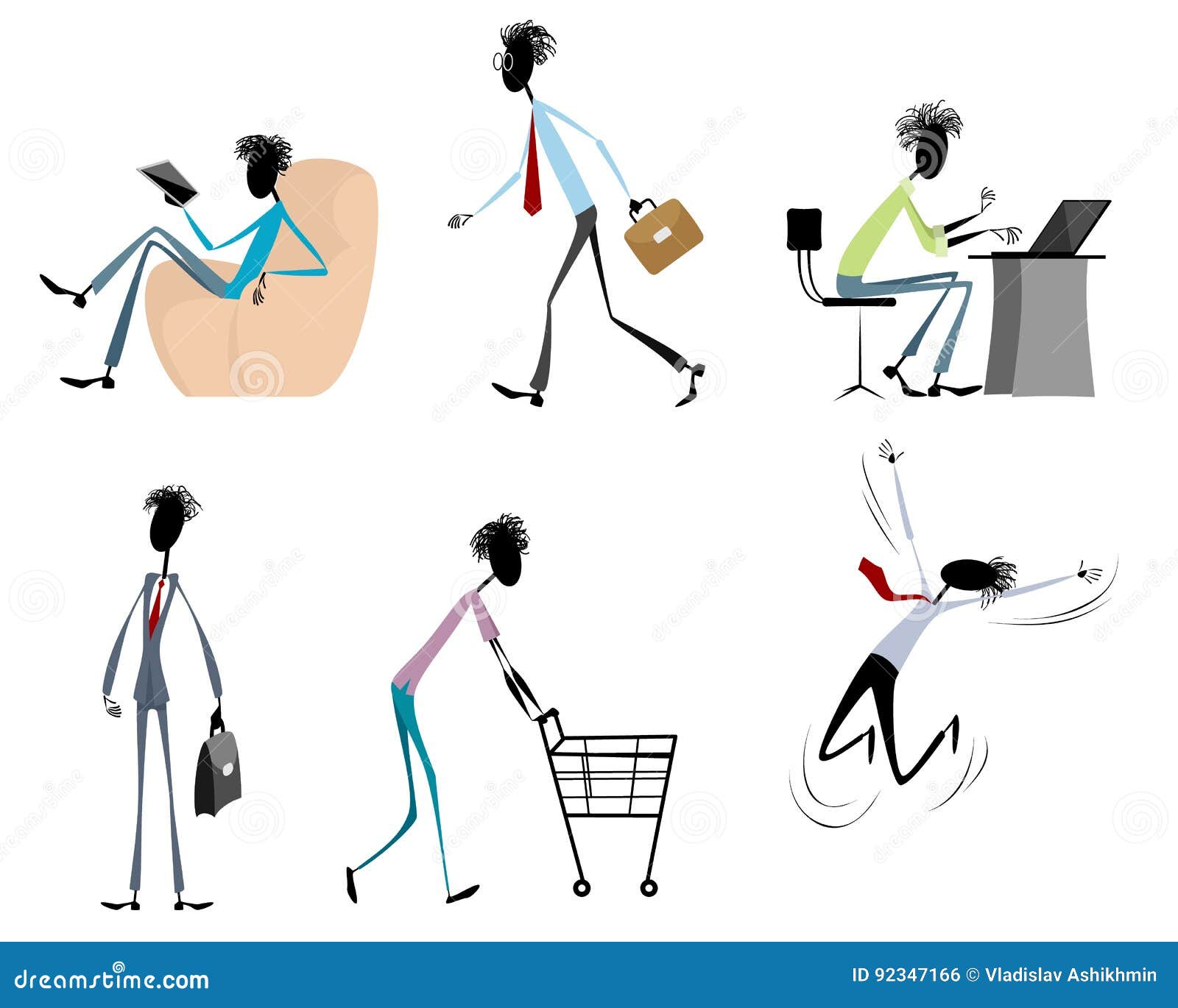 Six modern guys stock vector. Illustration of suit, male - 92347166