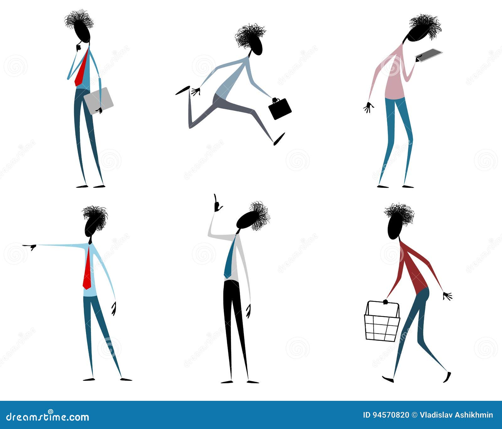 Six modern guys stock vector. Illustration of hair, cart - 94570820