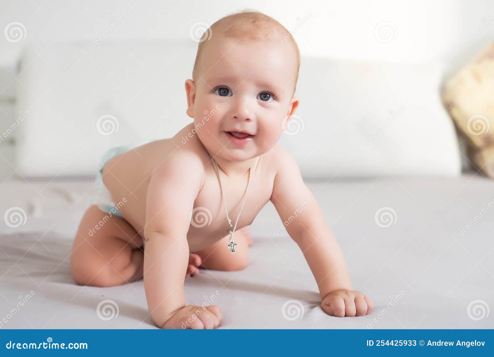 The Six-month-old Kid. Newborn 6 Months. Stock Image - Image of ...