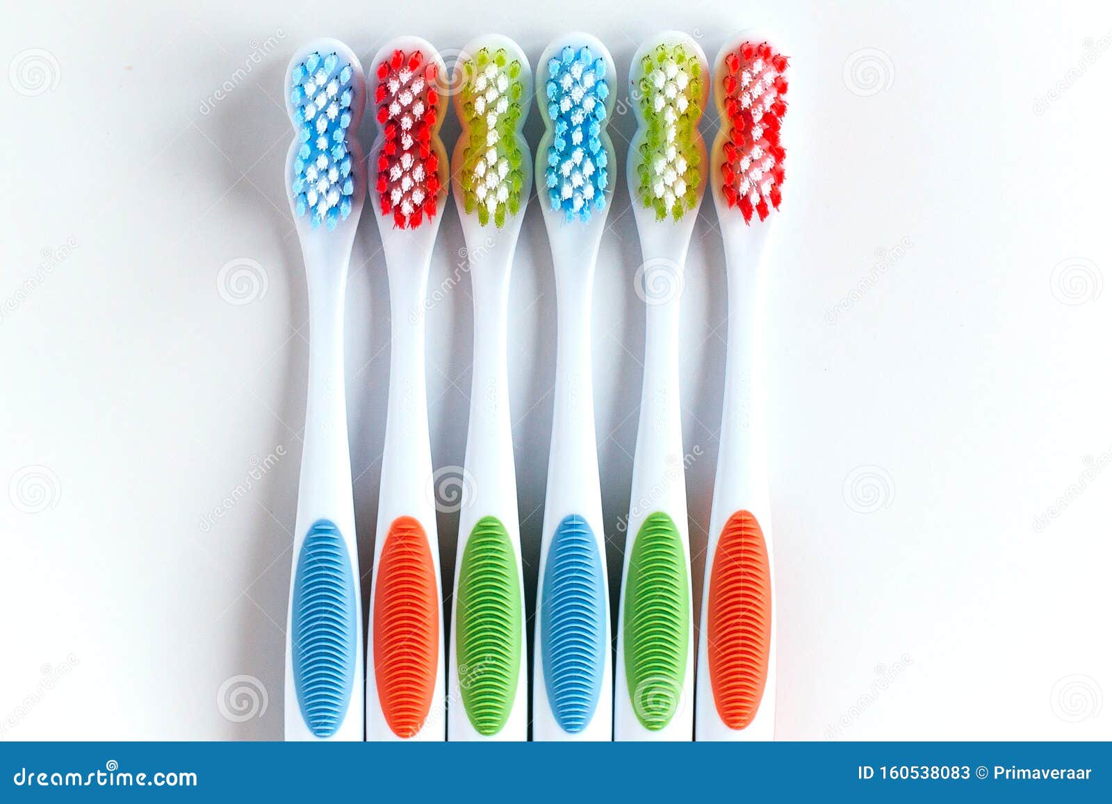 Six Multi-colored Toothbrushes Stock Image - Image of health, blue ...