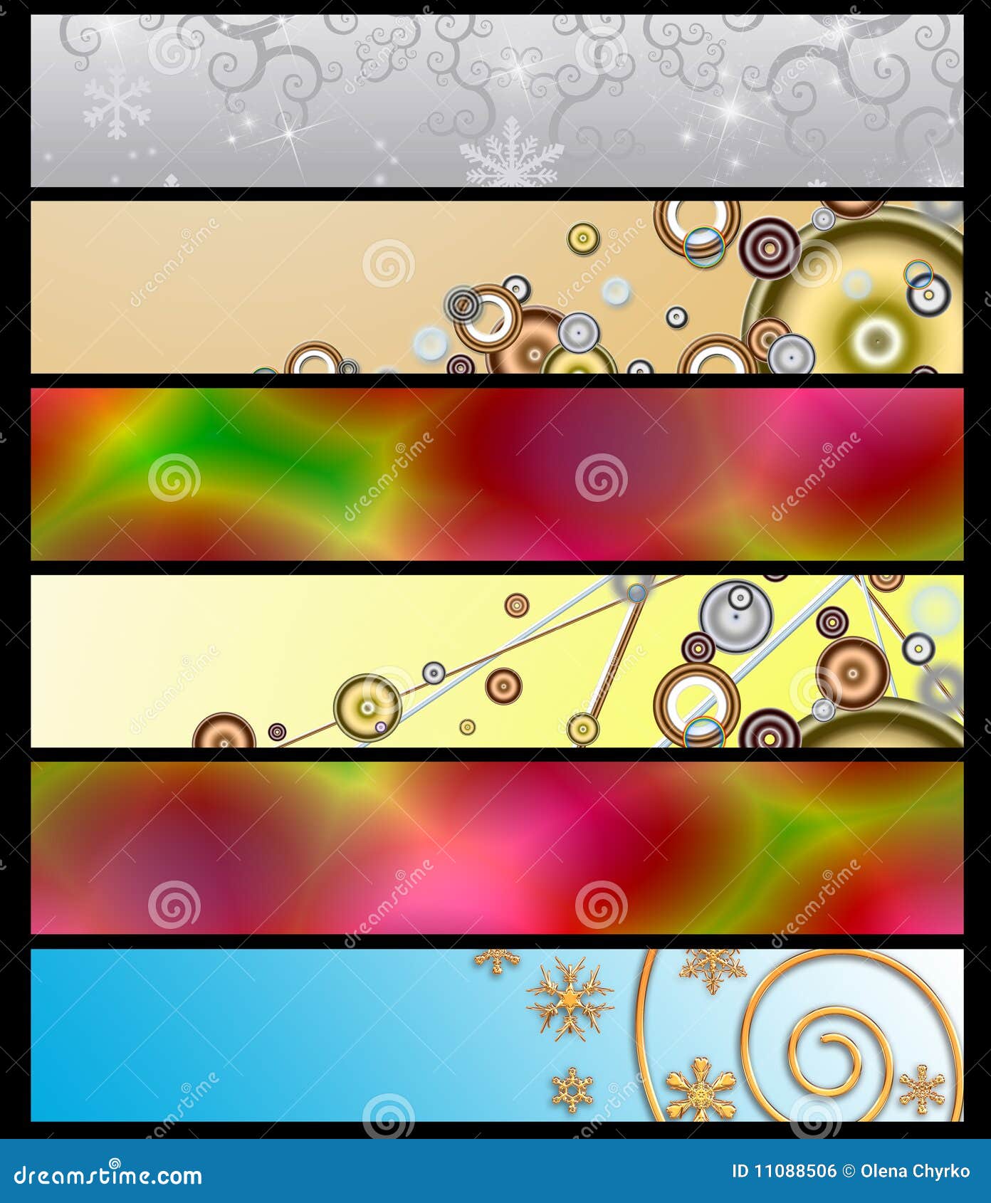 Six Multi-coloured Banners 10 Stock Illustration - Illustration of ...