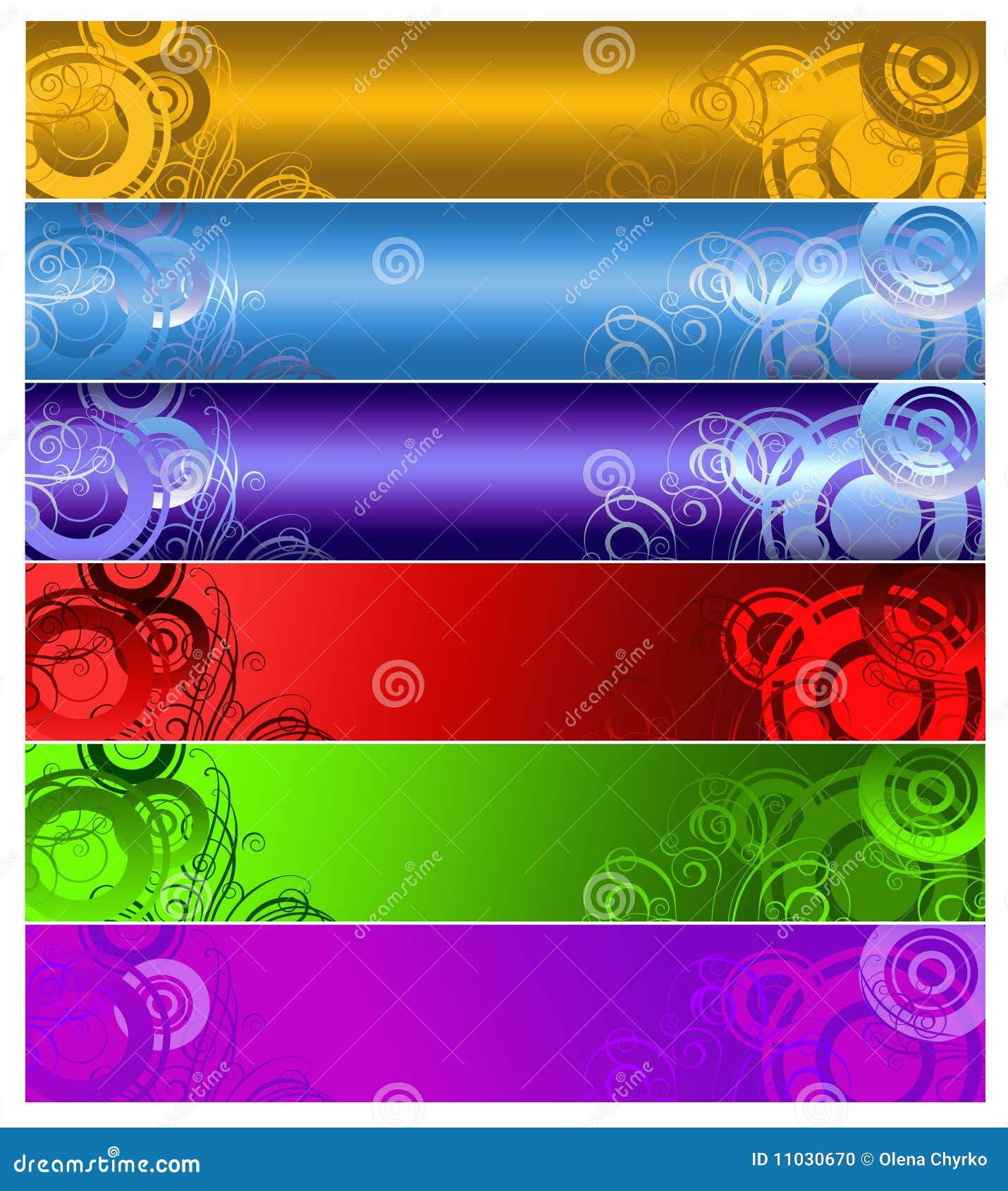 Six multi-coloured banners stock illustration. Illustration of clip ...