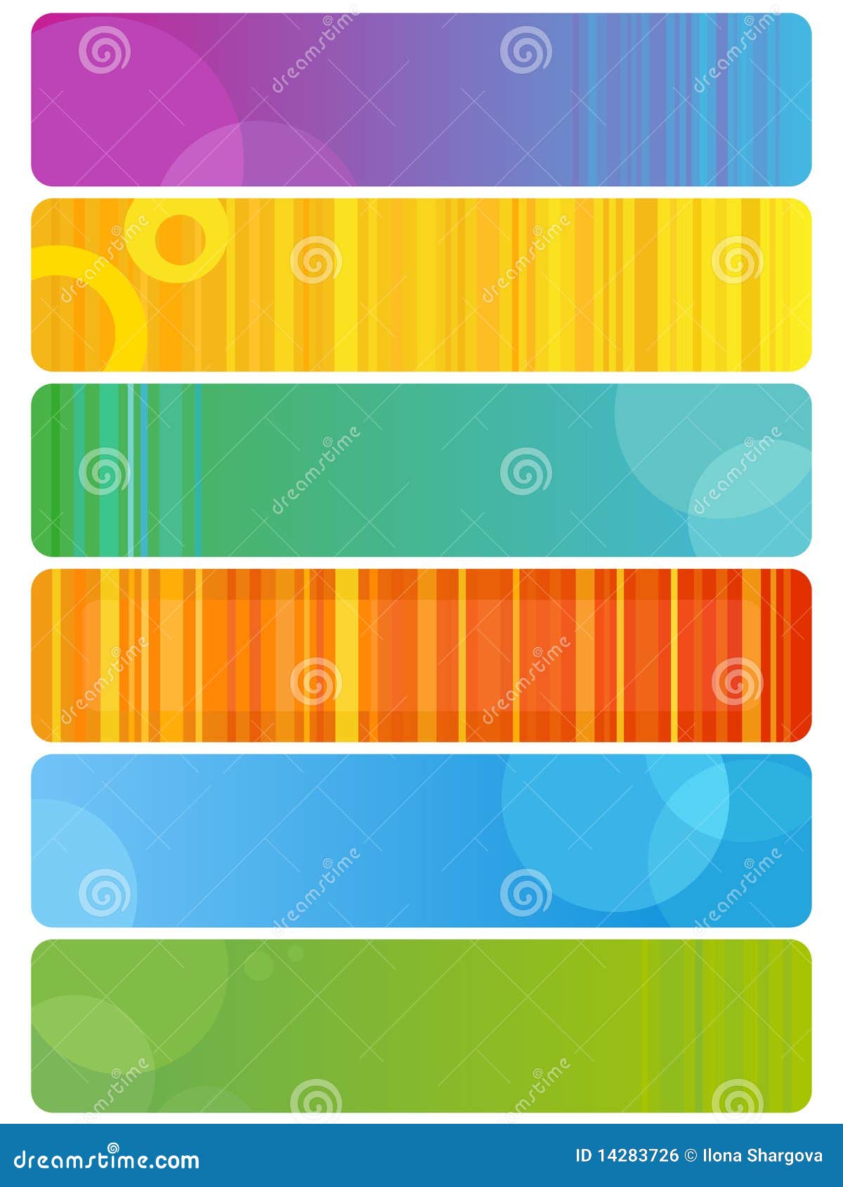 Six multi-coloured banners stock illustration. Illustration of objects ...