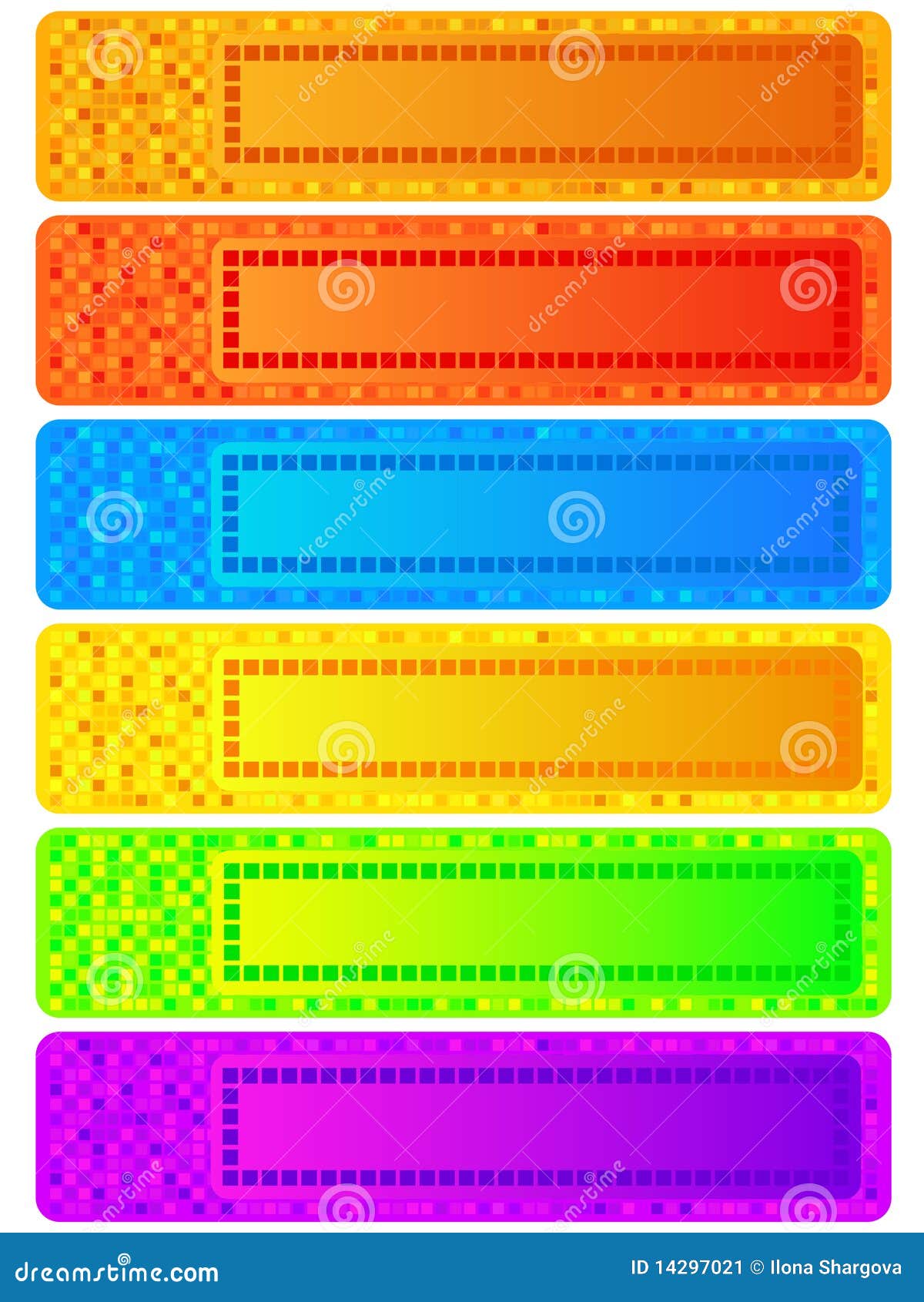 Six multi-coloured banners stock vector. Illustration of shape - 14297021