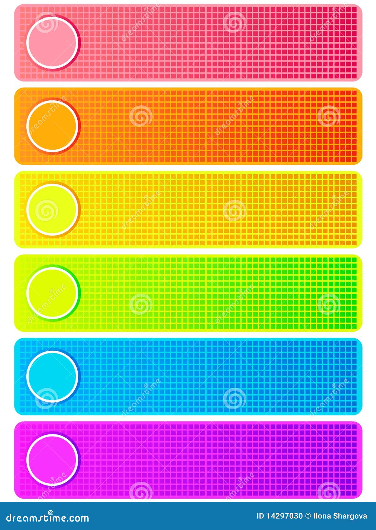 Six multi-coloured banners stock vector. Illustration of element - 14297030
