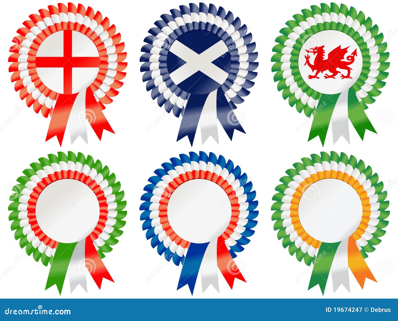 Six Nations Rosettes stock vector. Illustration of badge - 19674247