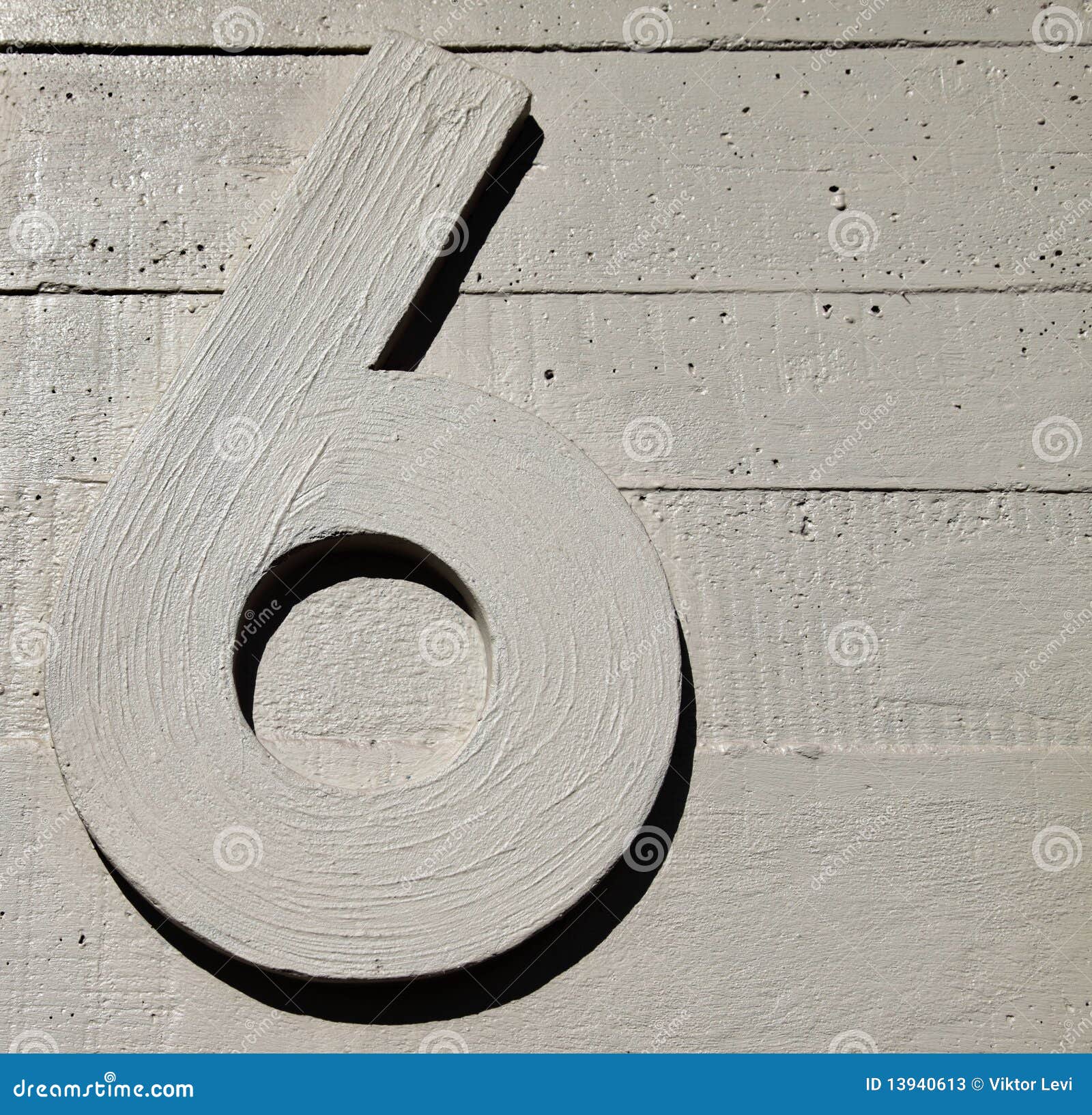 Six Nine Number Concrete Wall Stock Image - Image of material, grey ...