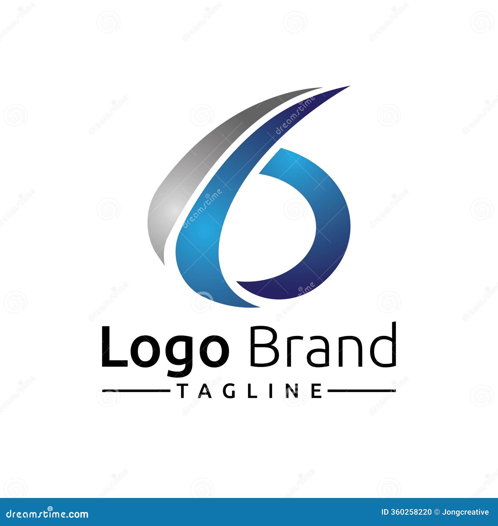 6 Six Number or B Letter Modern Abstract Logo Template Stock ...